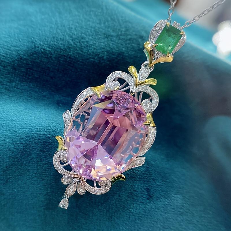Kalung Loket Zirkon Sintetik, Bentuk Bujur Elegan, Warna Merah - TikTok ...