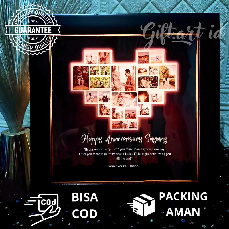 KADO BINGKAI FOTO KACA LED CUSTOM Frame - Shop | Tokopedia