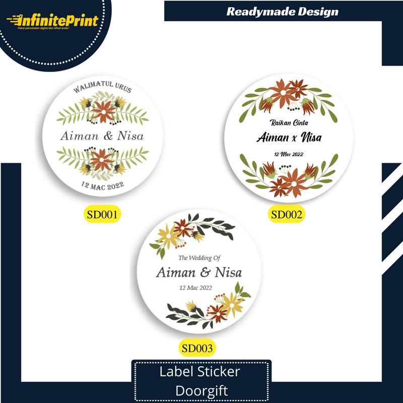 Sticker Kahwin / Doorgift / Goodies Sticker - Label 3cm / 4cm / 5cm ...