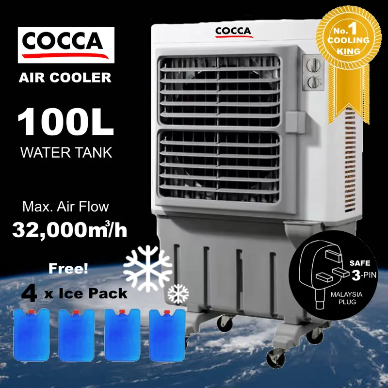 COCCA Powerful Commercial 100L Tank POWER Evaporative Air Cooler ...