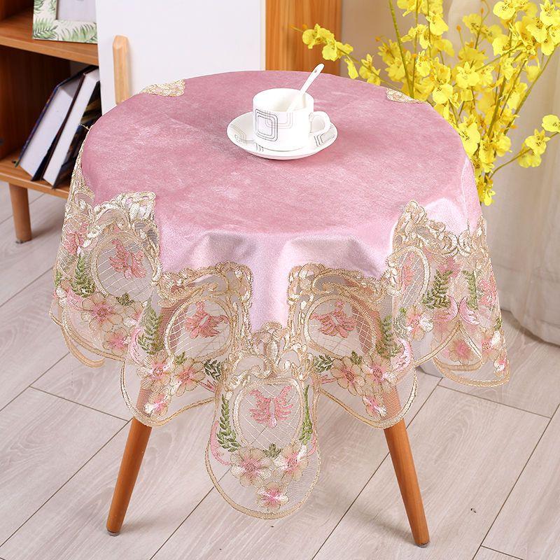 2025 Embroidered Lace French Style Small Round Tablecloth Light Luxury ...