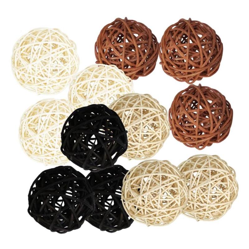 12Pcs Natural Rattan Wicker Round Ball Spheres Party - TikTok Shop ...