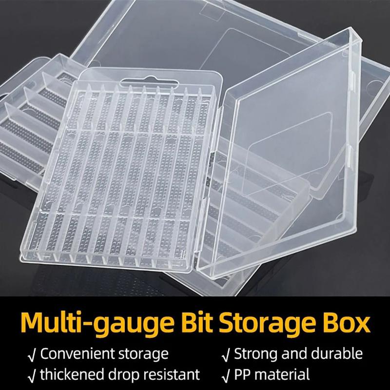 1Pcs New Plastic Drill Bits Storage Box 5/10 Holes Clear Too - TikTok ...