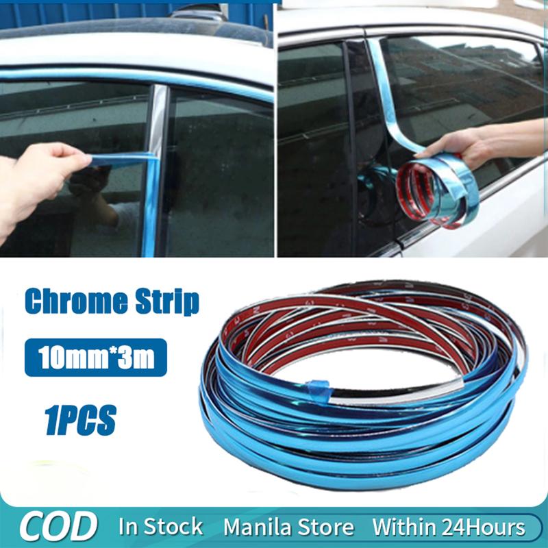 10mm*3m Automotive Chrome Moulding Trim Adhesive Body Side Trim ...