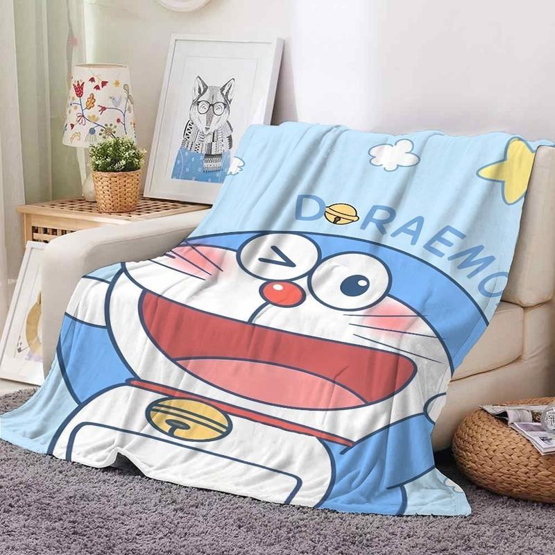 Anime Doraemon Cute Landscape Cartoon Anime Flannel Blanket Office ...