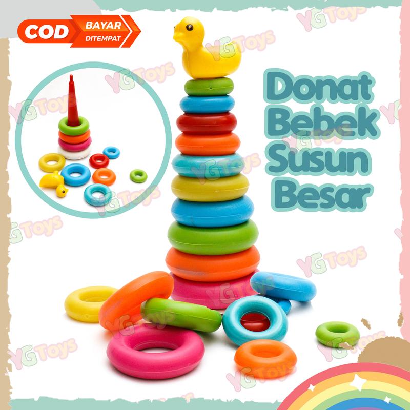 Mainan Susun Donat Jumbo Ring Donat Bebek 10 Susun Edukasi Edukatif ...