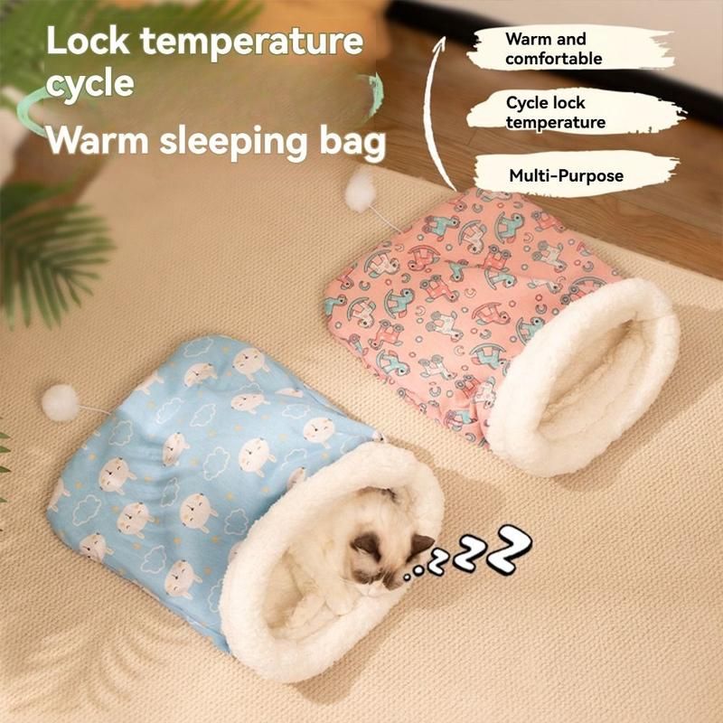 Indoor Comfortable Pet Snuggle Sack Cat Sleeping Bag Fleece Cotton ...