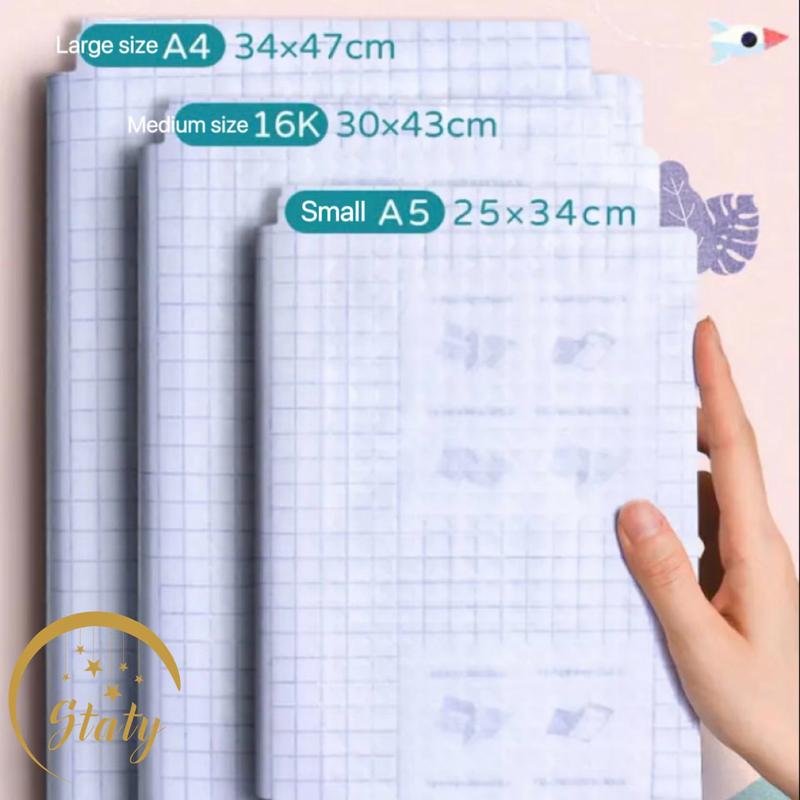 Staty 10 sheets Self-adhesive Book Wrapper transparent self-adhesive ...