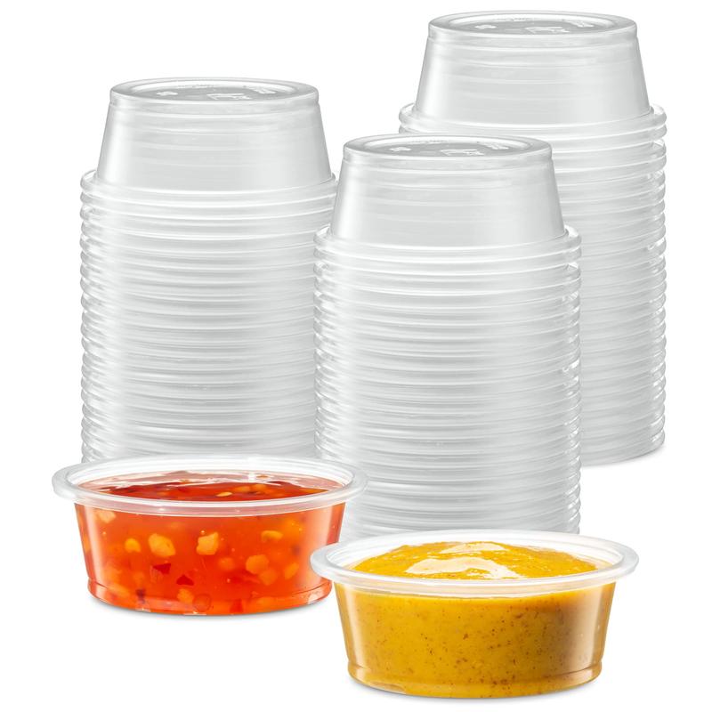 {1.5 Oz 200 Cups} Clear Diposable Plastic Portion Cups No Lids Small ...