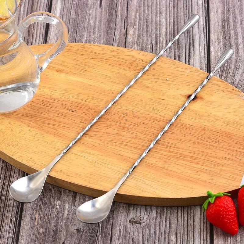 20/30/40cm Stainless Steel Stir Bar Spoon Mixing Ounces Cocktail ...