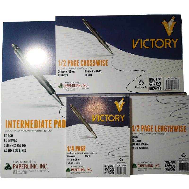 Victory White Writing Pad (Whole/1/2CrossWise/1/2LengthWise/1/4 ...