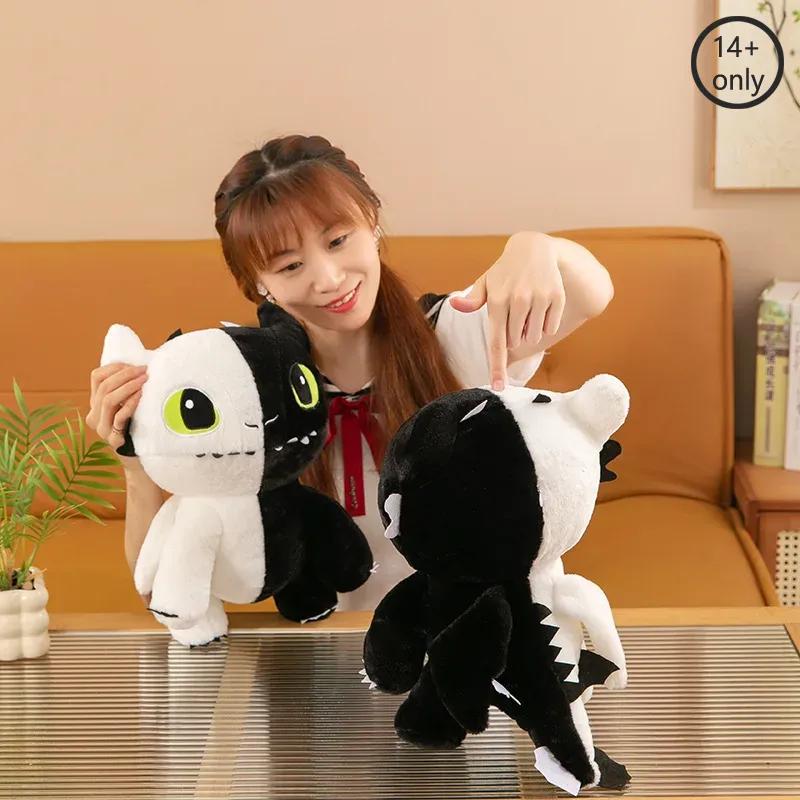Black and White Toothless Sun Fury Light Fury Lying Down Black Dragon ...