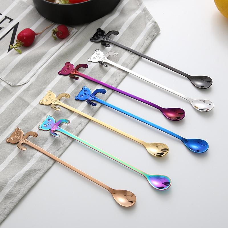 1pc Cute Panda Spoon Long Handle Spoons Flatware Drinking*Tools ...
