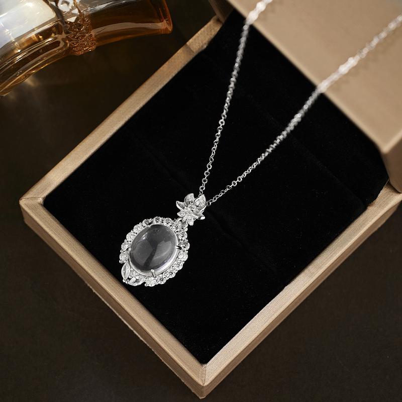 S925 Sterling Silver New Style Natural Crystal Egg Noodle Pendant ...
