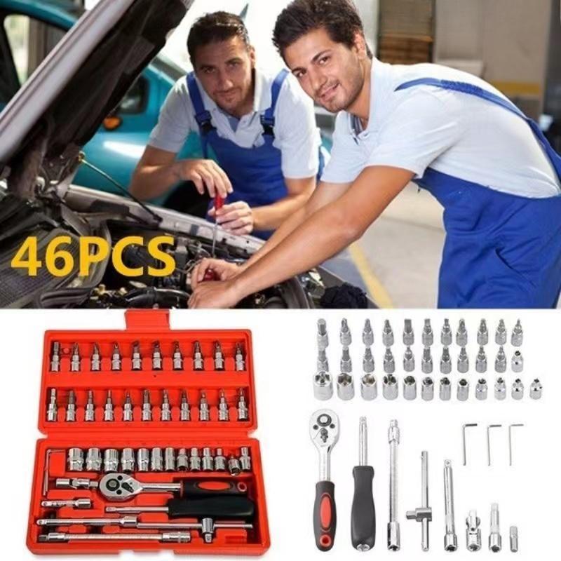 46pcs/set Tool Box Car Motorcycle Repair Set Hand Tools Home Service ...