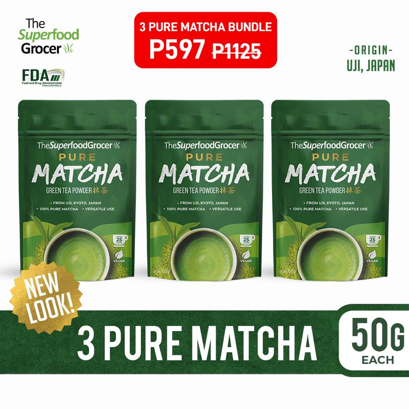 3 PURE MATCHA BUNDLE The Superfood Grocer Pure Uji Matcha Powder ...