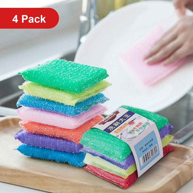 4Pcs Pan Pot Dish Wash Sponges Double Side Dishwashing Spong - TikTok ...