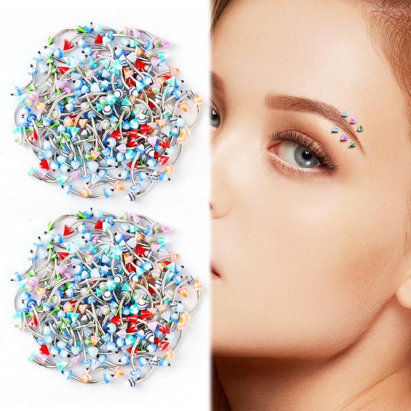 10/20/30/50pcs Stainless Steel Eyebrow Piercing Acrylic Pointed ...