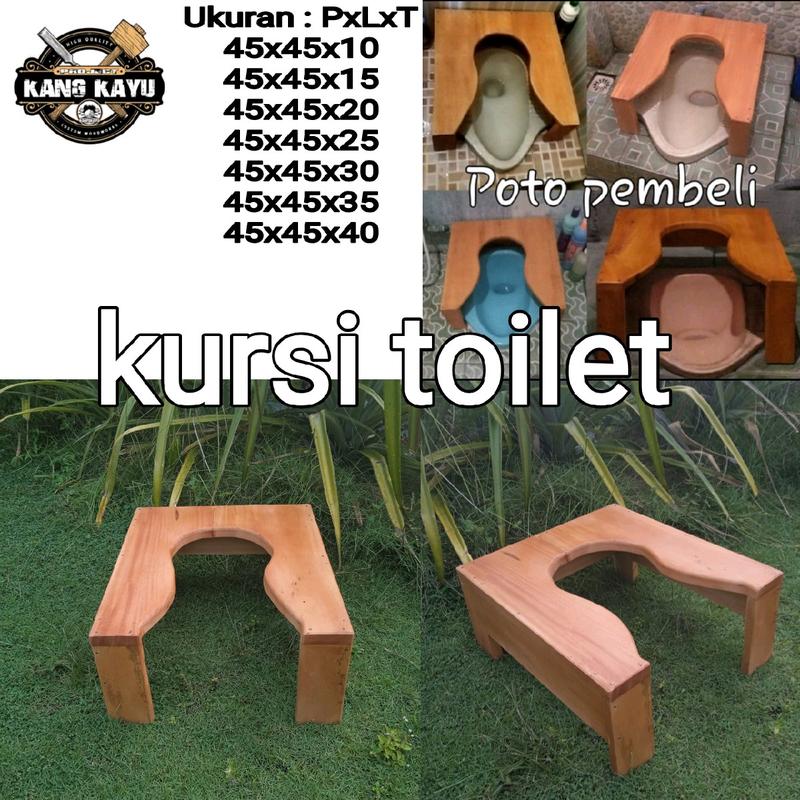 Kursi toilet kursi duduk lansia kursi jongkok bangku kayu kloset - Shop ...