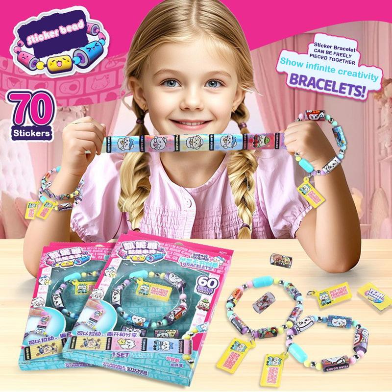 New DIY Stickers Beaded Set Shareable Wearable Sticker Toy Bracelet ...