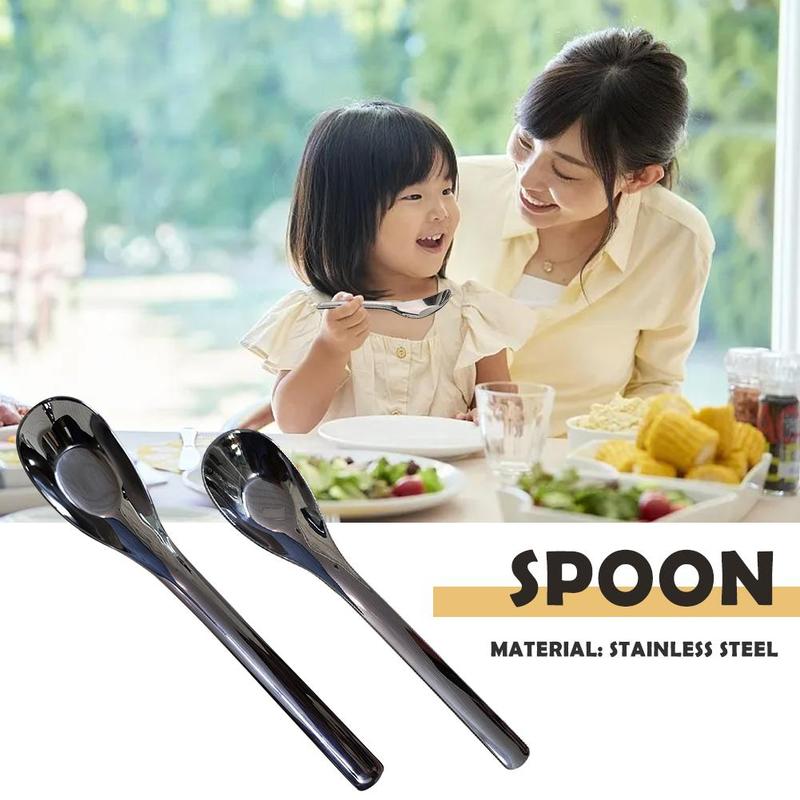 Dinnerware Korean Spoon Stainless Steel Spoon For Household Kitchen ...