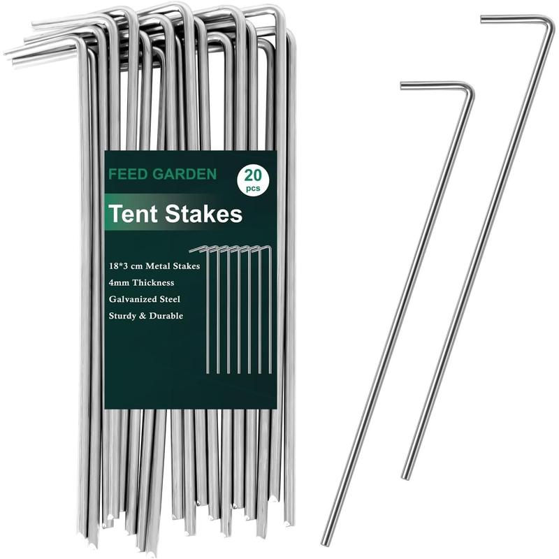 FEED GARDEN 7 Inch Tent Stakes 20 Pack Yard Inflatable Stakes for ...
