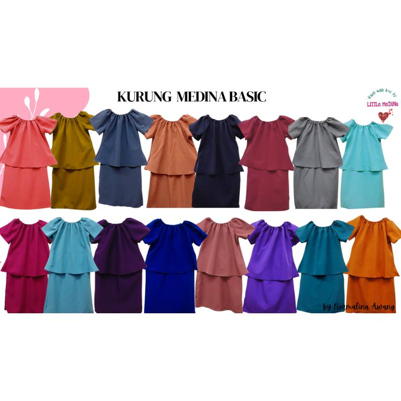 Baju Kurung Medina Basic Little Medina - Comocrepe High Quality ...
