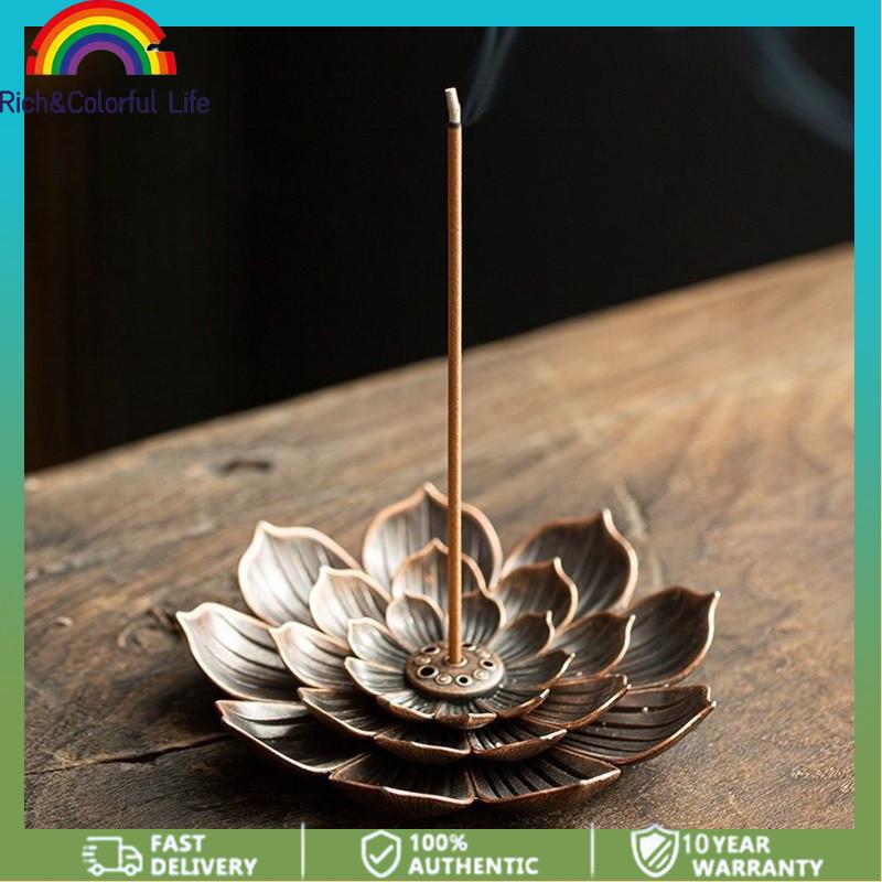 Incense Burner Lotus Incense Stick Holder Buddhism Decoratio - TikTok ...