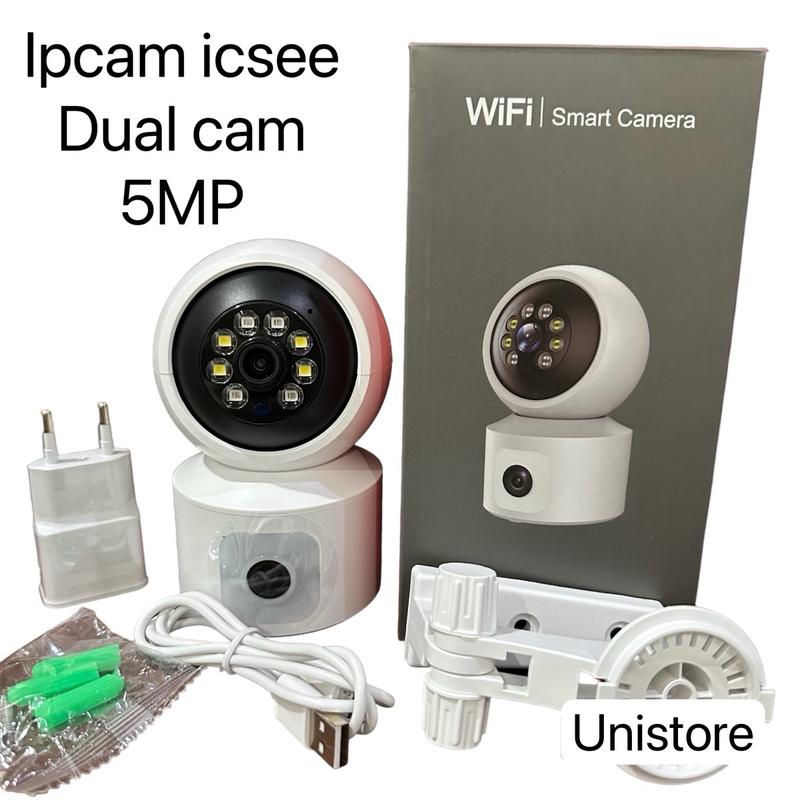 Ipcam icsee dual lens 5MP ip cam icsee dual camera 5mp cctv robot ...