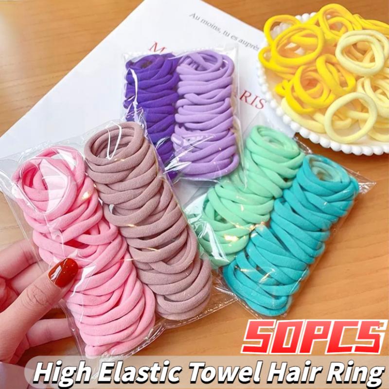 Cekak Rambut Berwarna Gula-gula, 50pcs, Getah Elastik Regangan - TikTok ...