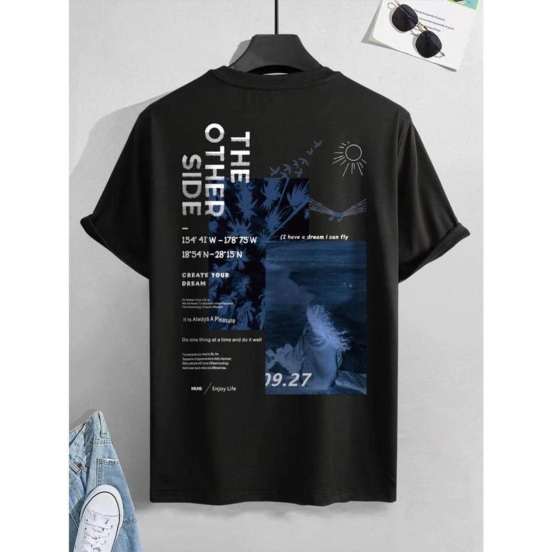 Men's back design print the other side short sleeve T-shirt - TikTok ...