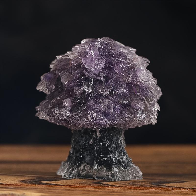 Patung Pokok Wang Bonsai Kristal Amethyst, Hiasan Dalaman, Batu ...