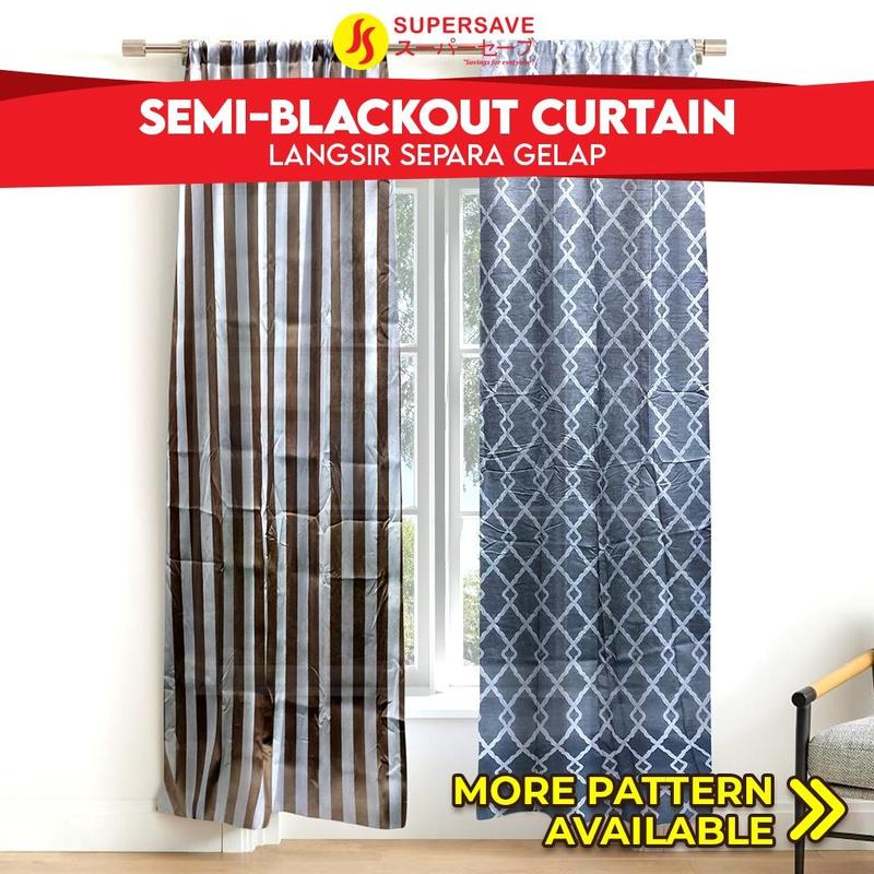 SUPERSAVE Langsir Tingkap Bercorak 70% Semi Blackout Pattern - TikTok ...