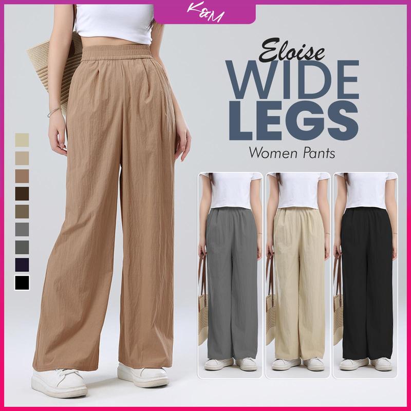 KM Eloise Straight Cut Wide Legs Women Pants [P7025] - TikTok Shop Malaysia