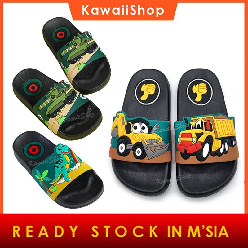 Selipar Budak Truck Tank Kids Slipper Kasut Budak Lelaki Kids Cartoon ...