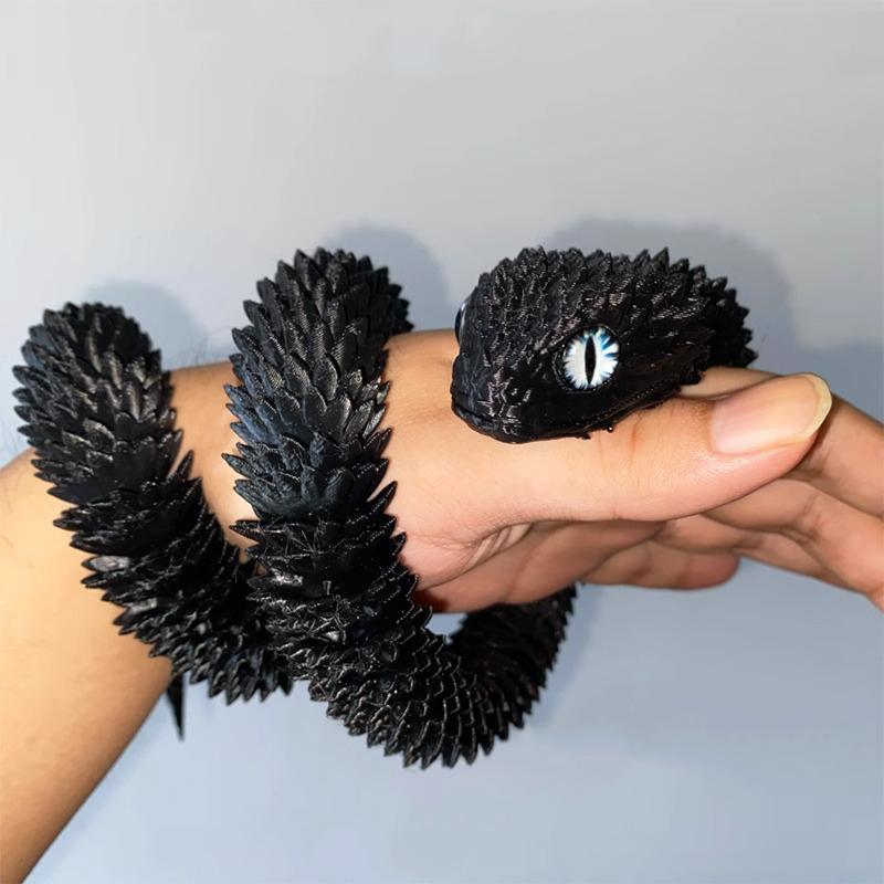 Patung Viper, Bercetak 3D, 30cm, Model Ular Haiwan Simulasi Boleh ...