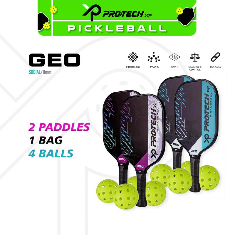 Protech XP GEO Pickleball Combo Set (2 Protech Pickleball Paddles/4 ...