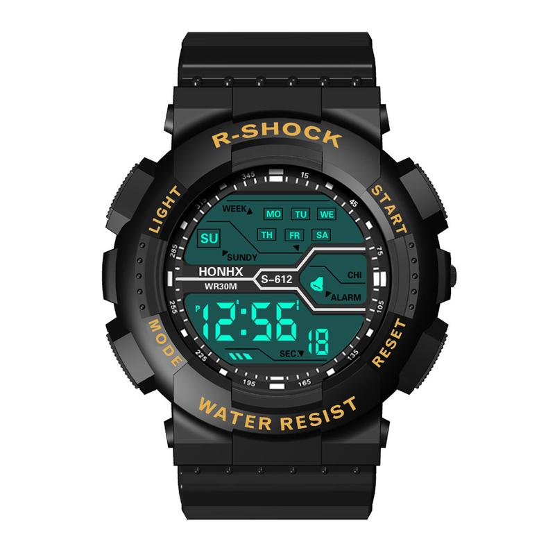Outdoor Sport Men Watch Multifunction Large Screen LED Electronic ...