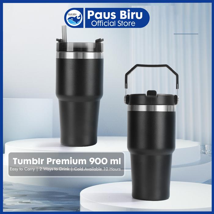 Promo Tumbler Stainless Steel Handle 2in1 Coffee Cup Thermos Tumblr ...