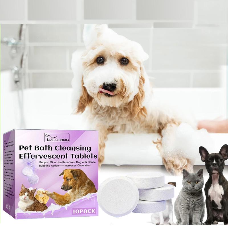 Yegbong Pet Bath Cleaning Effervescent Tablets for Cats and Dogs ...
