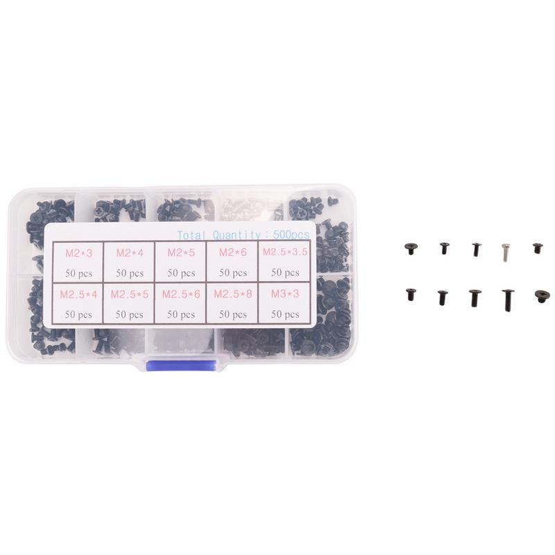 500Pcs M2 M2.5 M3 KM Screw Flat Head Phillips Screws Laptop Notebook ...