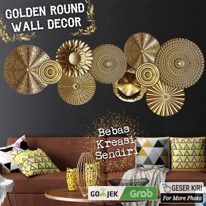 Jual Hiasan Dinding Emas Bulat Bundar Elegant Iron Wall Art Decoration ...