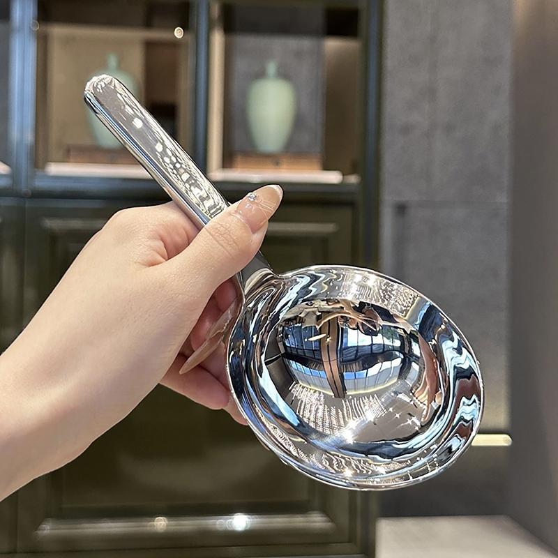 Kitchen Tableware 304 Stainless Steel Short Handle Large Round Spoon ...