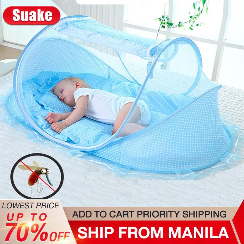 Baby Bedding Crib Netting Folding Baby Mosquito Nets Bed Mattress ...