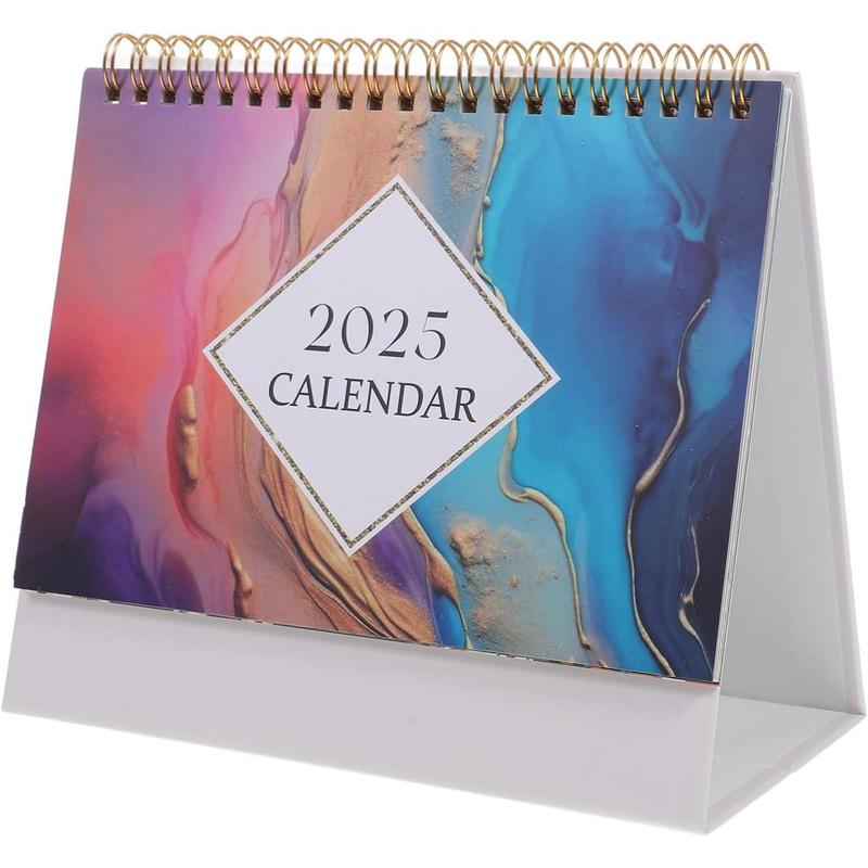 Desk Calendar 2024-2025 Desktop 18 Months English Standing Flip ...