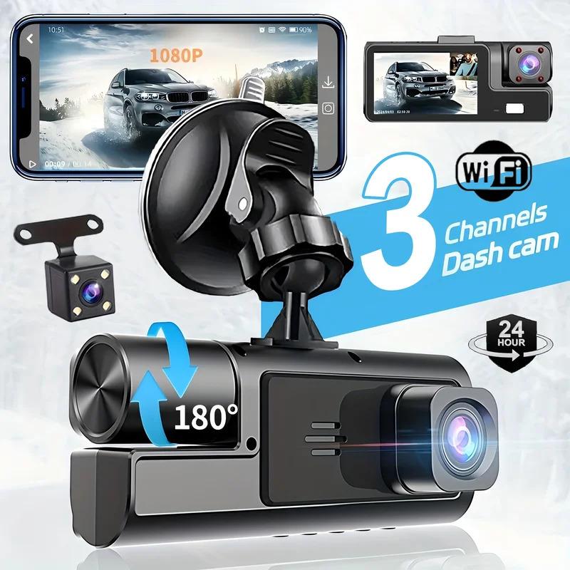Dash Cam, 3 Saluran, WiFi, Perakam Video Kotak Hitam, Kamera - TikTok ...