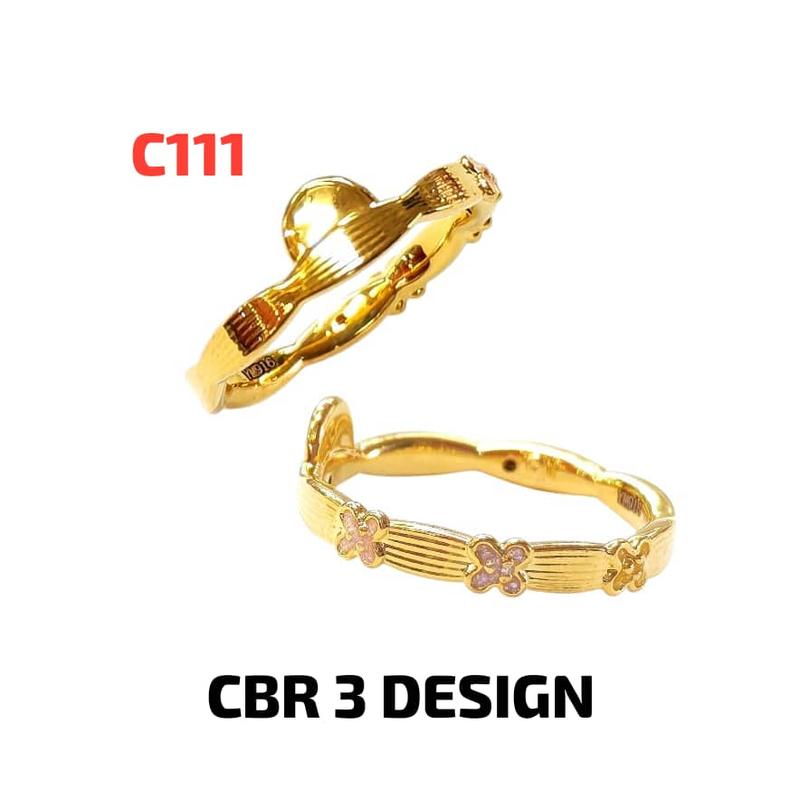 Wing Sing 5G 916 Emas Cincin Belah Rotan Minimalist Bunga Osmanthus ...
