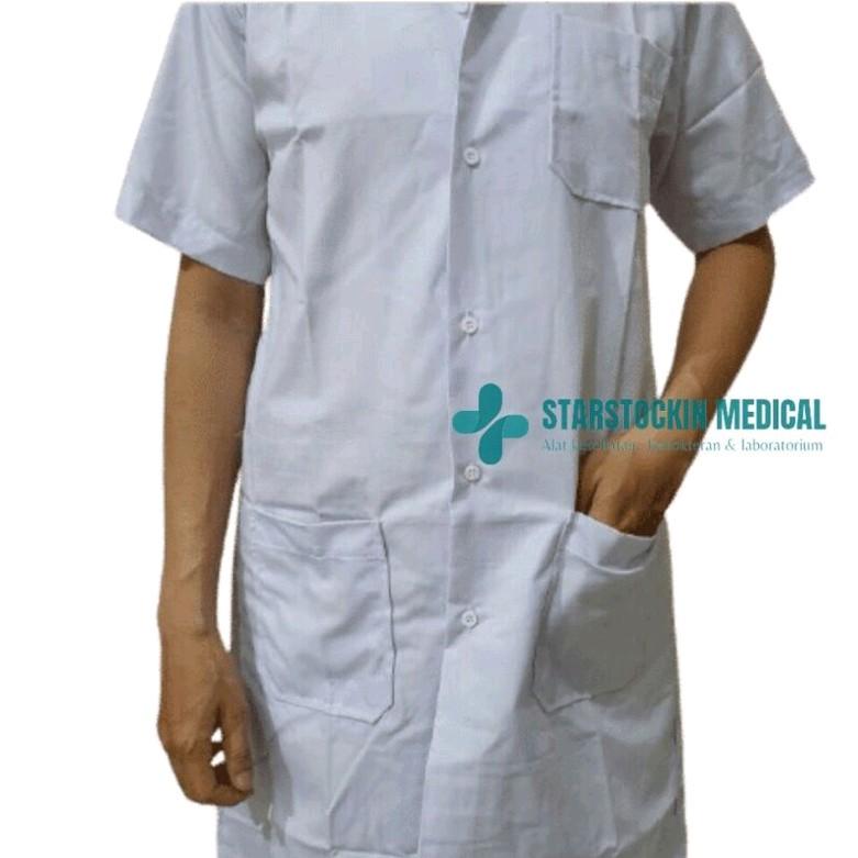 Baju Jas Lab Laboratorium Praktek Lengan Pendek Katun - Shop | Tokopedia