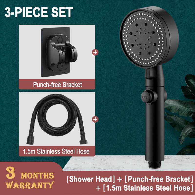 6 Modes High-Pressure Shower Head 3 in 1 Pressurized Shower Set ...