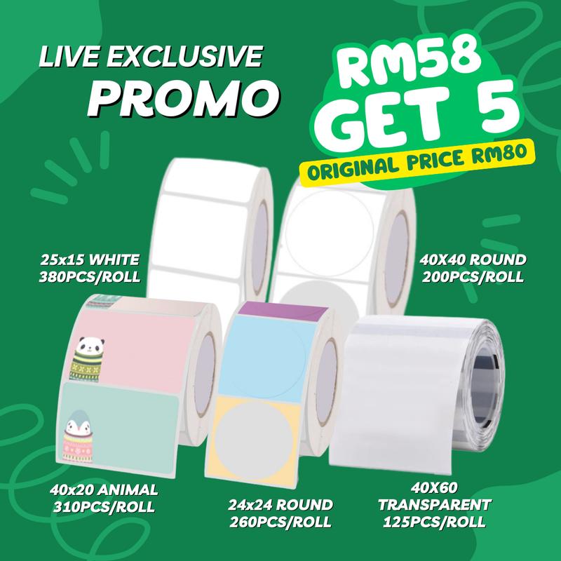 SPECIAL Waterproof Inkless Thermal Label Sticker for P50 Printer ...